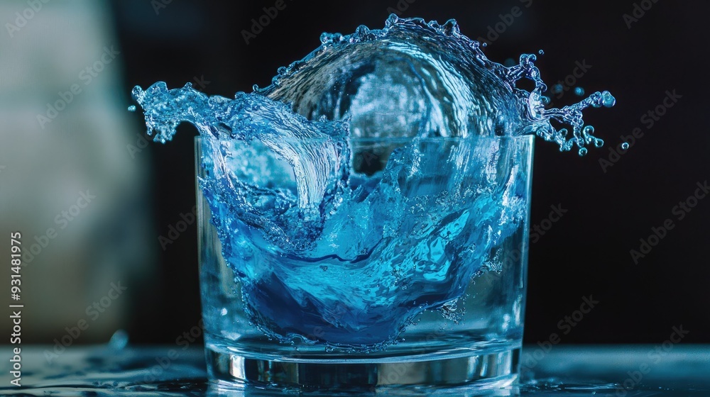 Captivating cinemagraph of a big blue wave caught mid-splash inside a ...