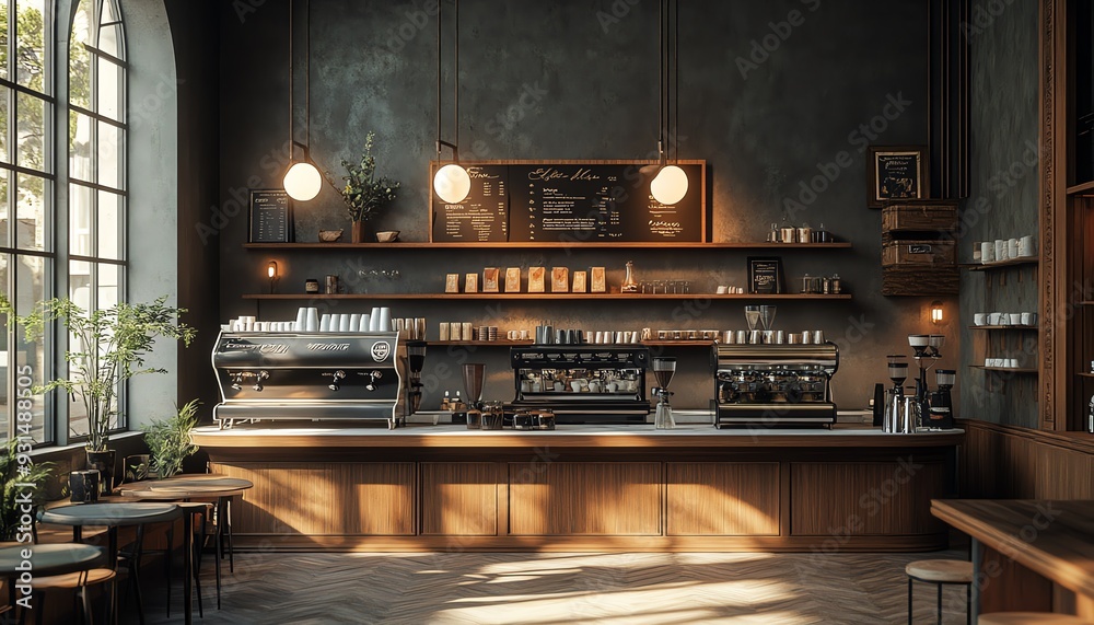 Elegant coffee shop design with minimalist touch, old Beyoglu and ...