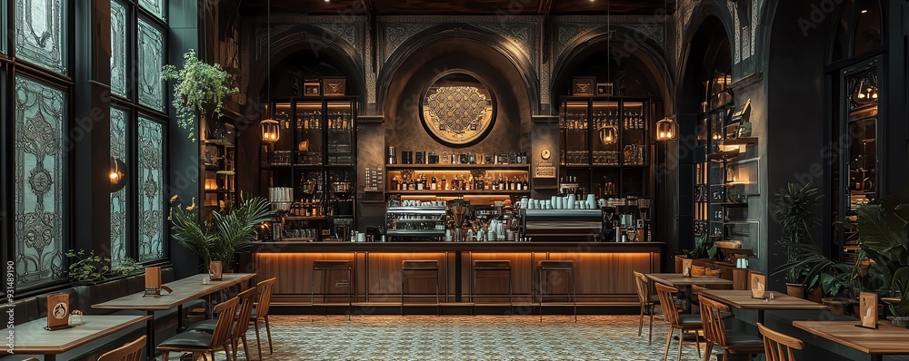 Symmetrical design of coffee shop, old Beyoglu and Autoban architecture ...
