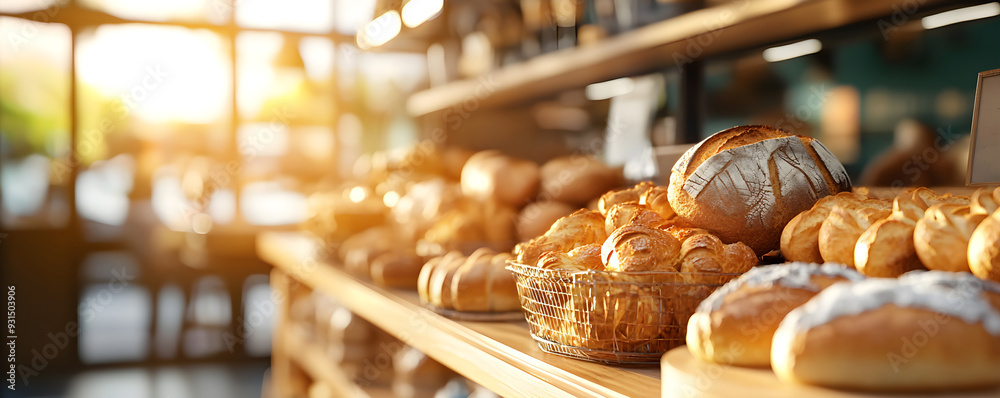 Realistic 3D model of a bakery display case brimming with fresh bread ...