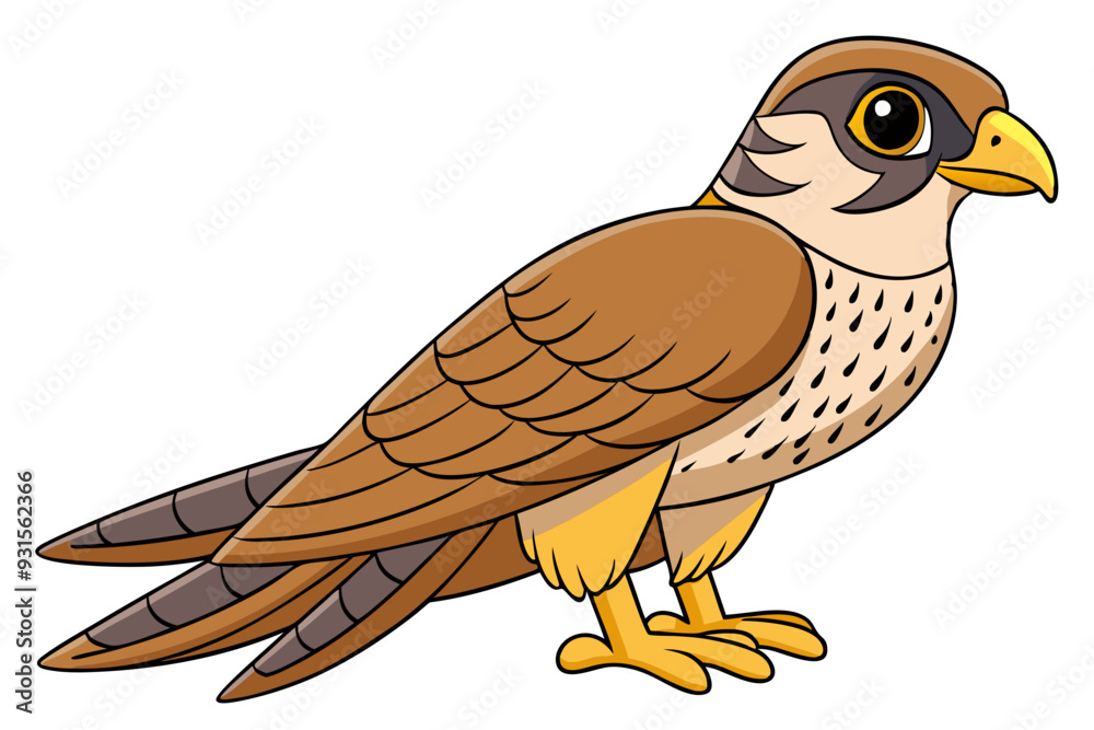 Falcon Vector Illustration | Linocut, Kawaii, Cartoon, Clipart, Line ...