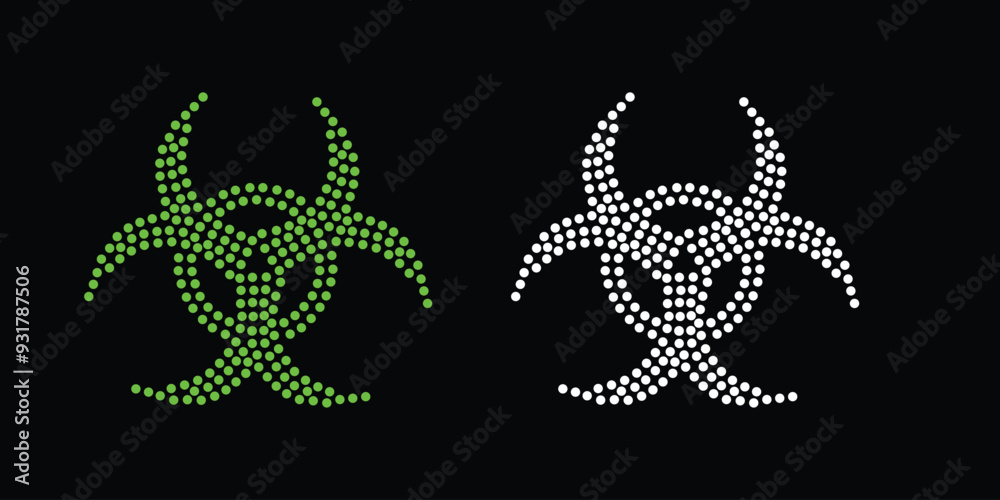 Rhinestone Biohazard Symbol Stencil vector flower Design. Stock Vector ...