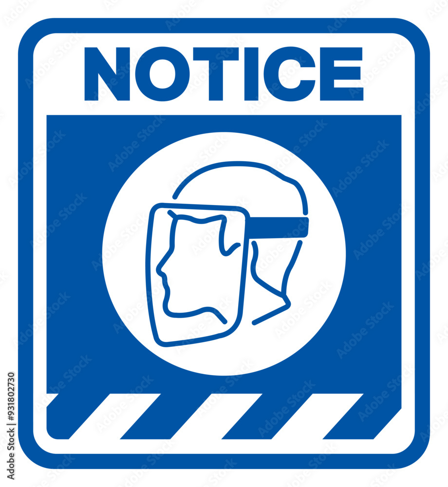 Notice Face Shield Must Be Worn Symbol Sign,Vector Illustration ...