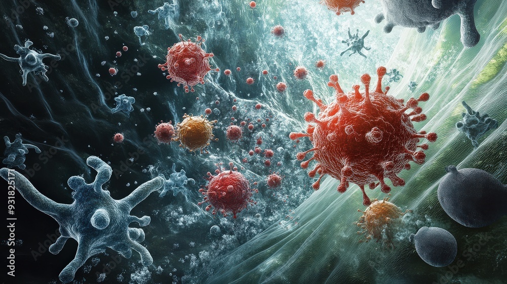 White blood cells engage in combat against invading pathogens ...