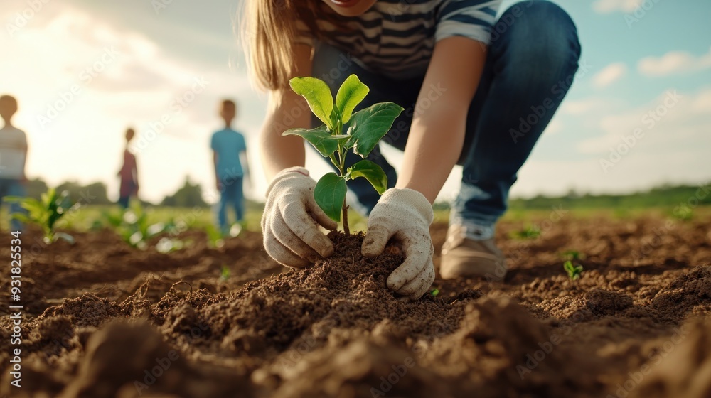 Family Planting Trees Together A Green Initiative for Environmental ...