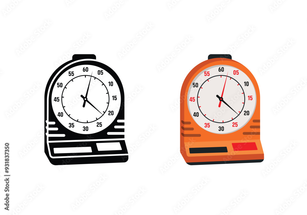 Stopwatches Clip Art Vector Illustrations Set, Timekeeping A Study in ...