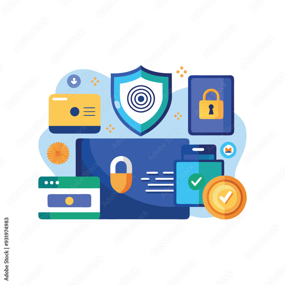Cyber security concept. Data protection, antivirus, personal data ...
