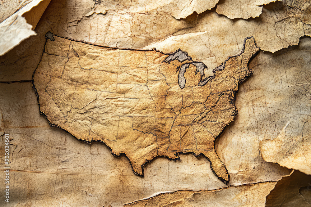 Discover the Charm of an Ancient Map of the USA - A Journey Through ...