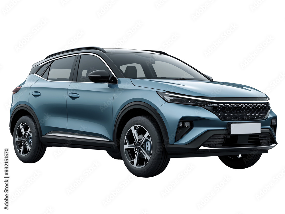 a blue suv with black trim Stock Photo | Adobe Stock