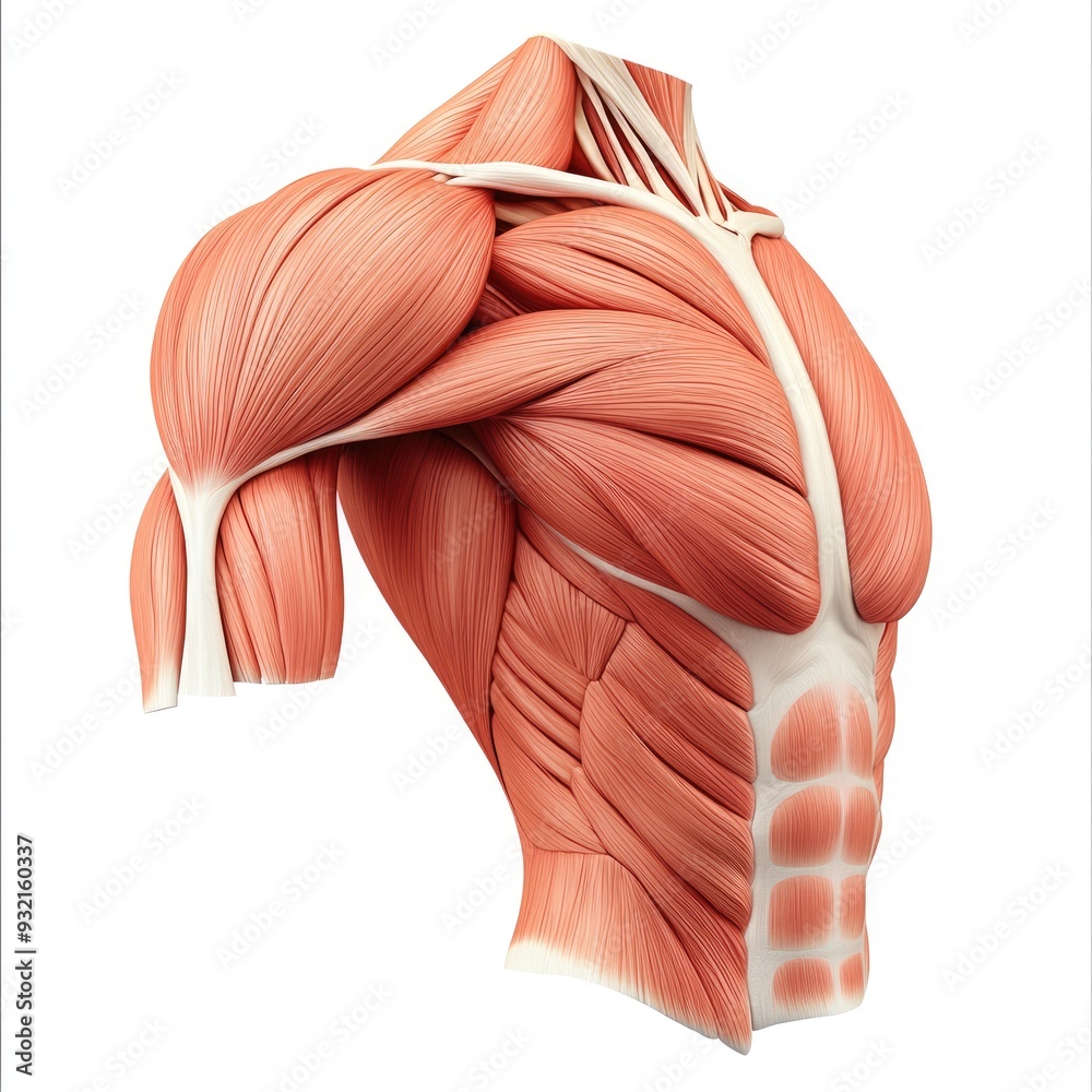 Shoulder Diagram. Human Anatomy Chart of Male Biceps Muscle and ...