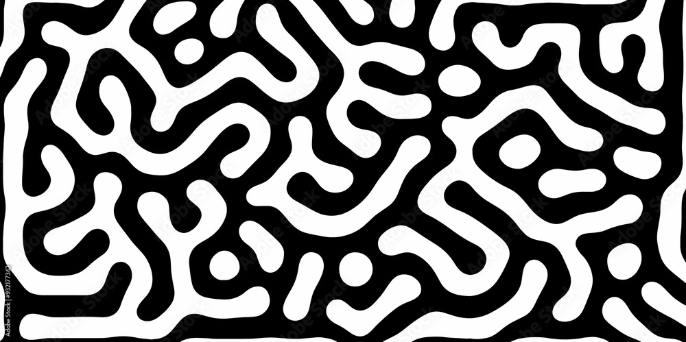 Abstract Turing organic wallpaper with background. Turing reaction diffusion monochrome seamless ...