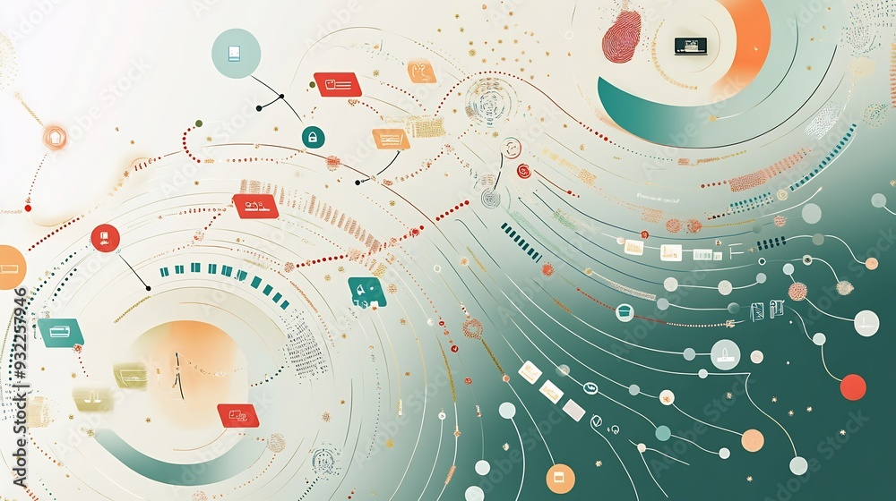 Intricate design representing customer journey mapping with touchpoints ...