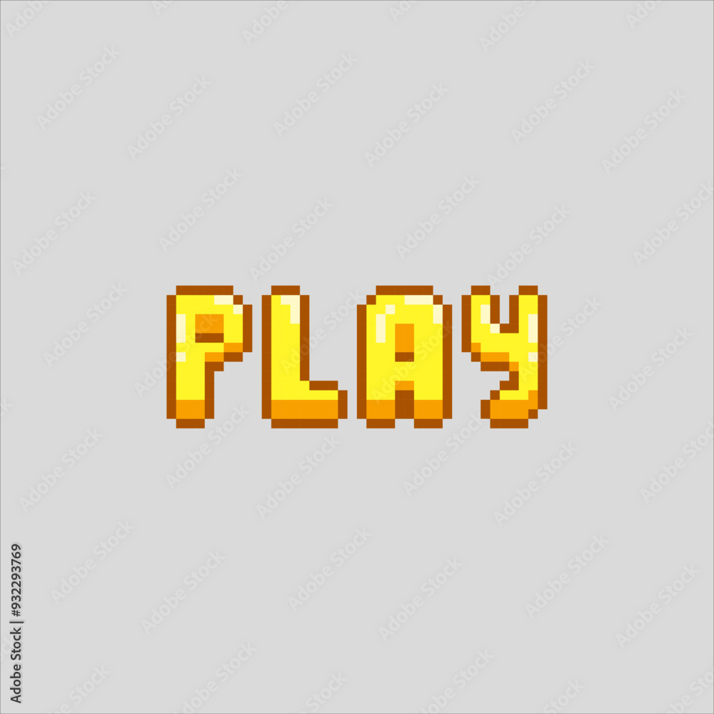Play, pixel art video game font Stock Vector | Adobe Stock