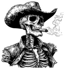 Skeleton Cowboy Smoking Free Stock Photo - Public Domain Pictures