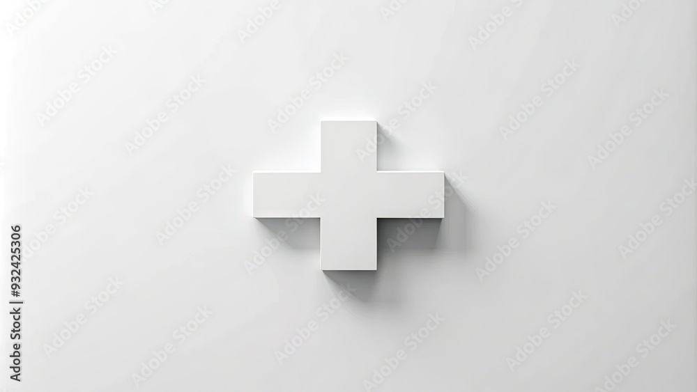 Minimalist white background with a minus sign symbol made of broken ...