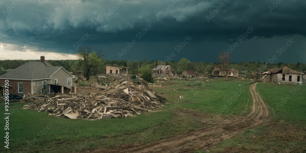 A once peaceful neighborhood now lies in ruins after a powerful storm ...