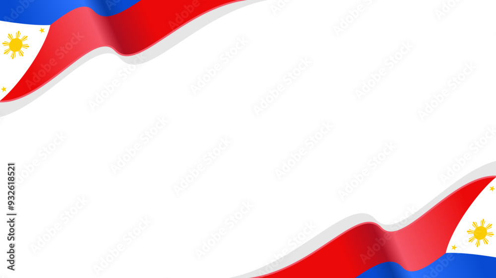 wavy Philippines flag frame vector background with copy space for text ...