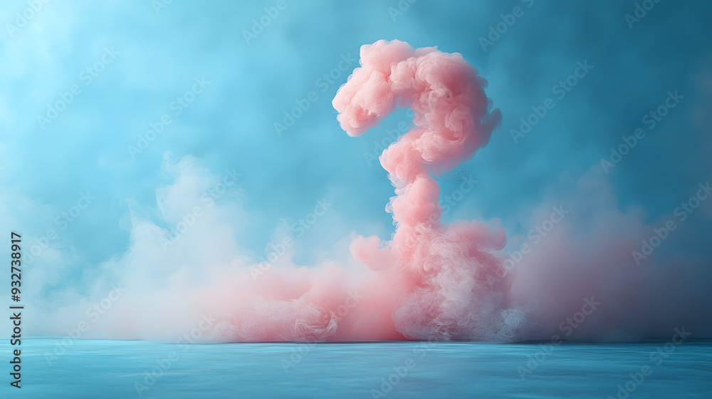 Soft Pastel Question Mark, Minimalist Design with Misty Background ...
