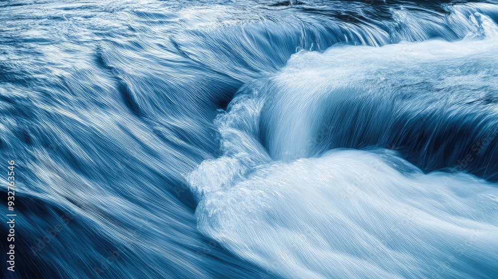 Image of a smoothly flowing river with continuous movement, capturing ...