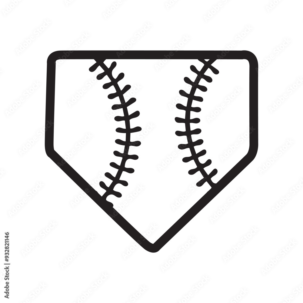 Baseball clipart, sports equipment silhouette, baseball logo line art ...