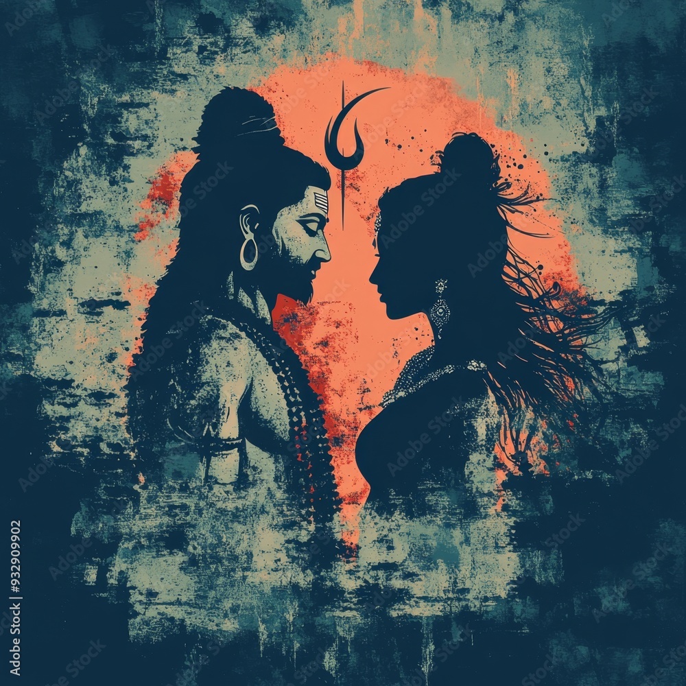 Creative Maha Shivratri Abstract: Lord Shiva and Parvati in Trash Art ...