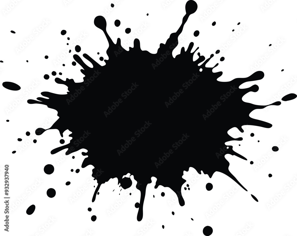grunge ink illustration black and white Stock Vector | Adobe Stock