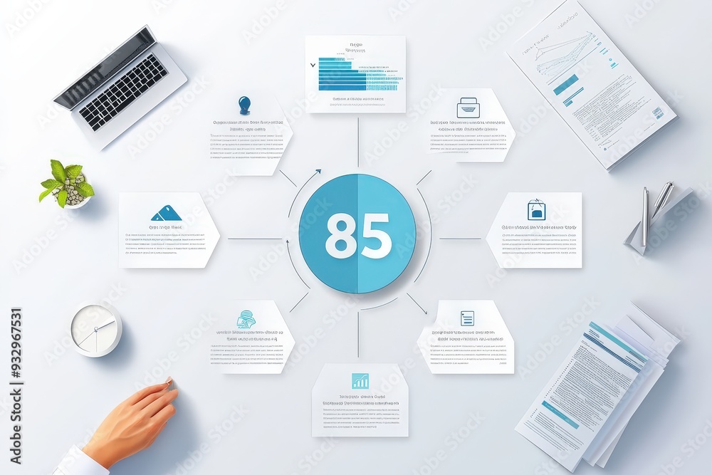 Circular diagram with eight segments, perfect for infographic templates ...
