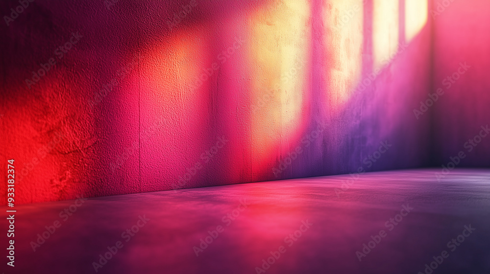 colorful light casting vibrant hues on a textured wall, abstract ...