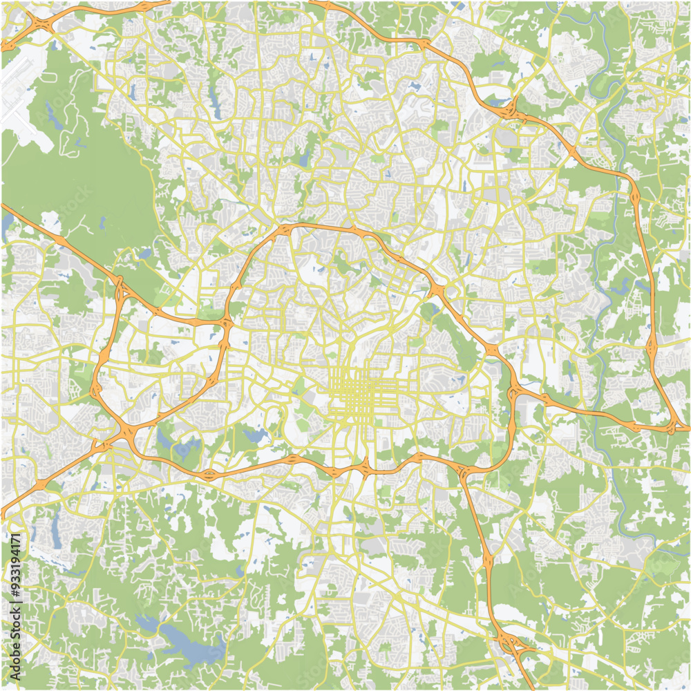 Vector de Stock Road map of Raleigh in North Carolina. Contains layered ...