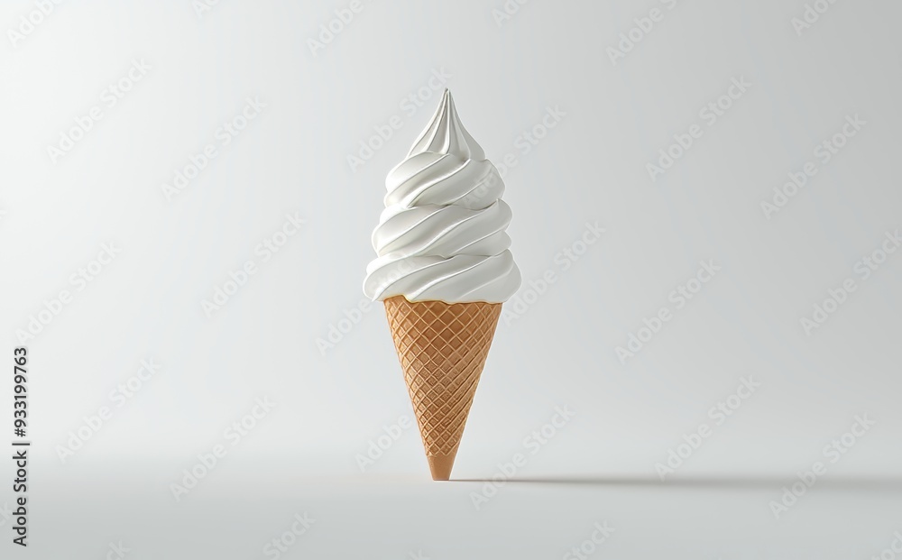 Mockup of empty creamy gelato pack with white ice cream cone, front ...