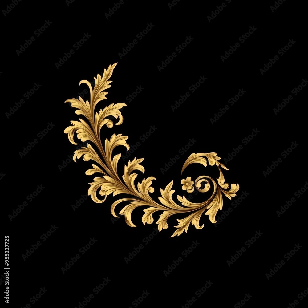 Elegant Victorian-Era Filigree Corners: Vintage Abstract Design ...