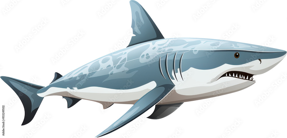 Cartoon shark on transparent background. PNG Stock Illustration | Adobe ...