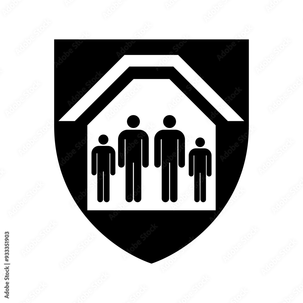 ISO emergency and first aid safety signs_protection shelter symbol only ...