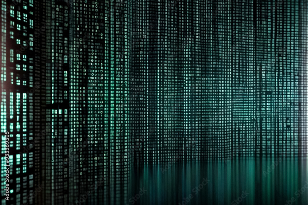 Wallpaper of abstract futuristic cyberspace with binary code, digital matrix background. Digital ...