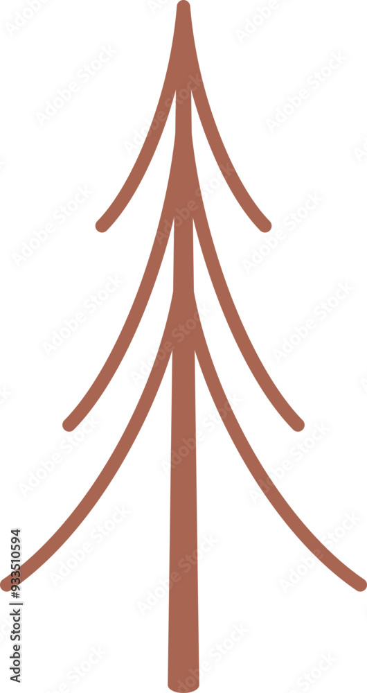 Simplified illustration of a dead spruce tree, lacking foliage ...