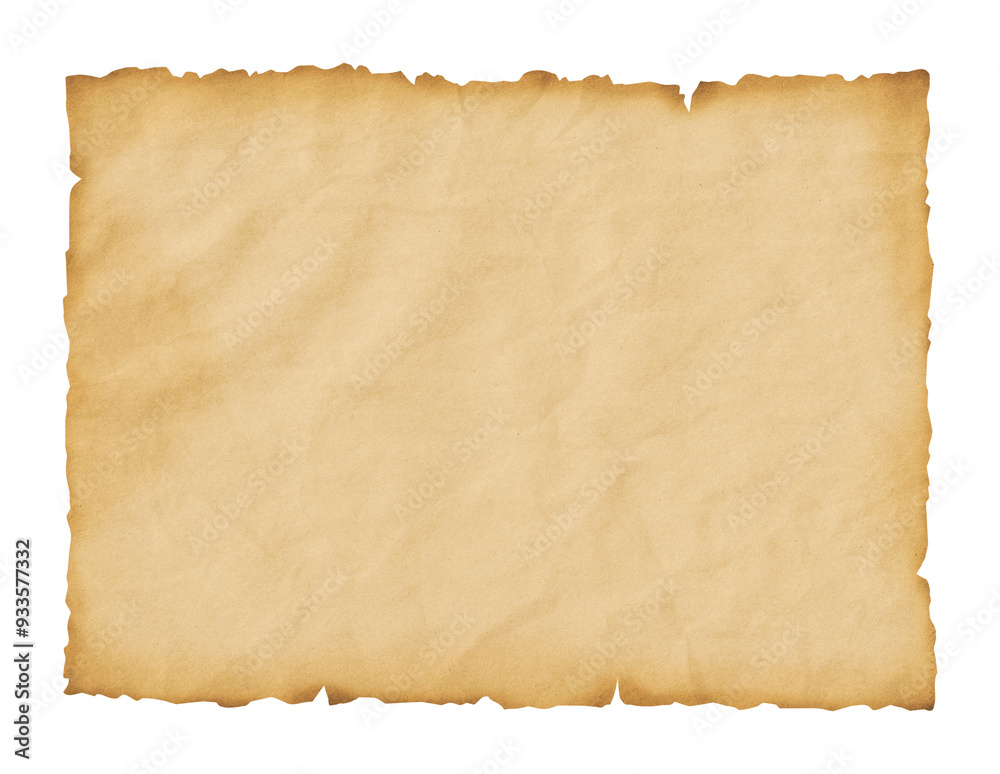 treasure map, paper scroll template, isolated, extracted on transparent ...