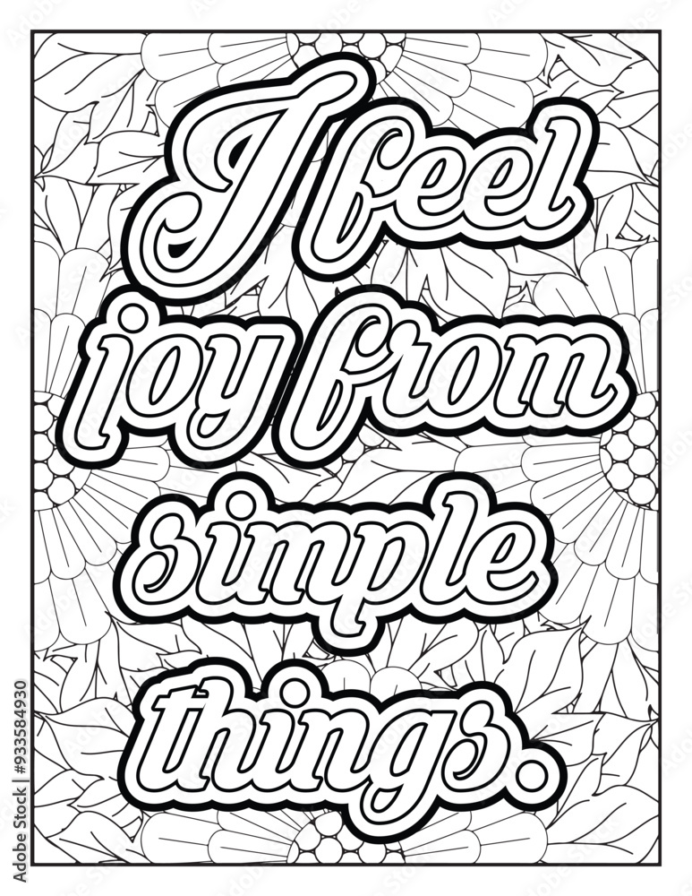 Vector de Stock Inspirational quotes coloring page. Affirmative quotes ...