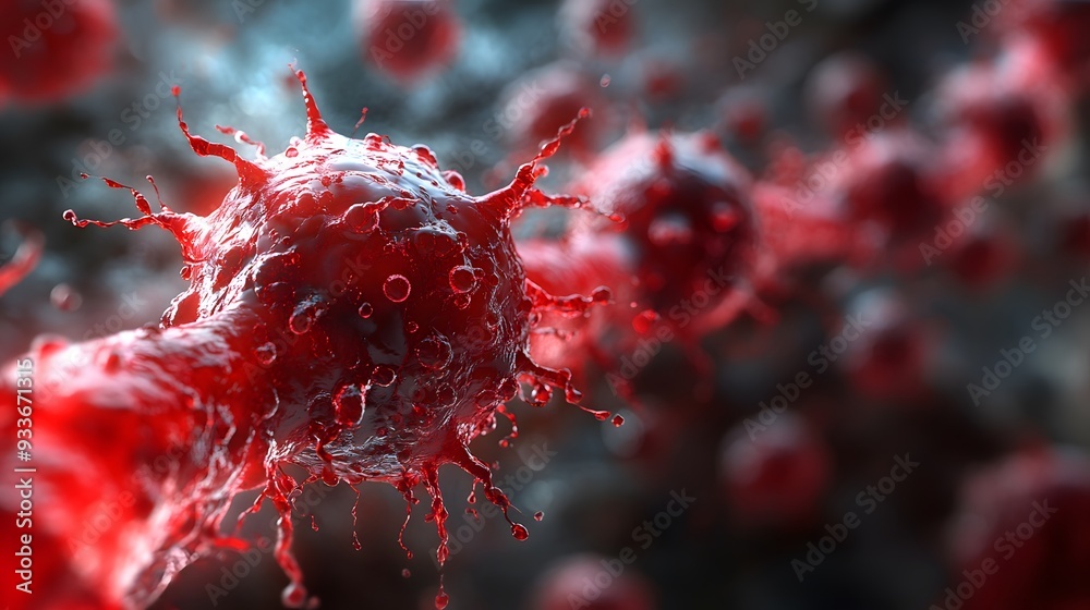 High-resolution realistic rendering of a blood clot in the leg ...
