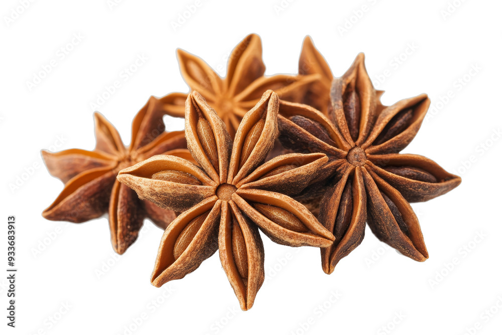 star anise isolated on white transparent background, for printing and ...