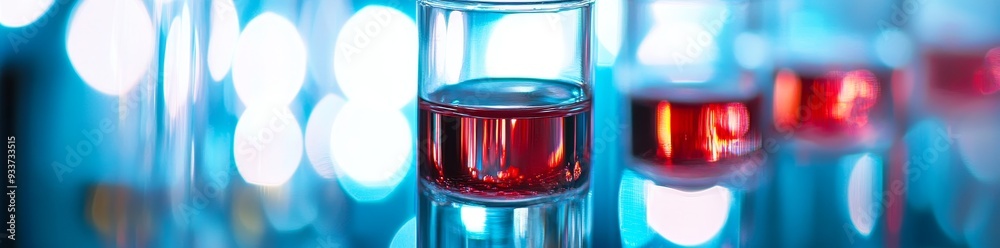 Laboratory Blood Dispenser and Test Tubes in Closeup with a Blood ...