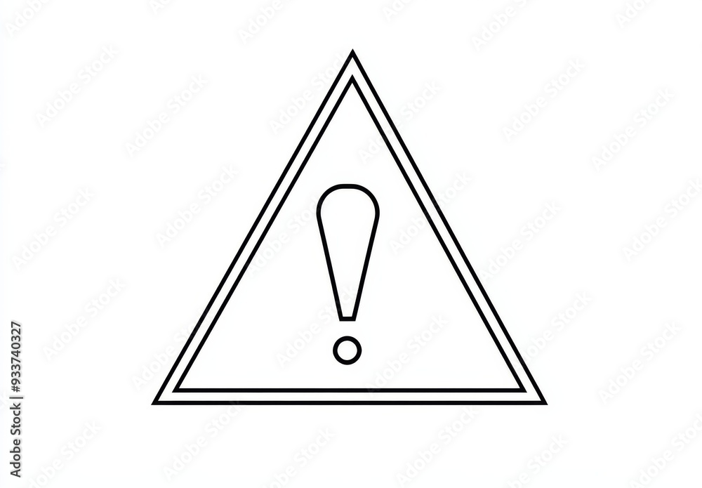 Minimalist Single-Line Drawing of an Exclamation Mark Inside a Triangle ...