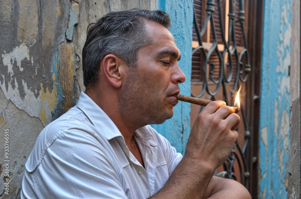 Embracing Tradition: A 40-Year-Old Cuban Lights a Classic Cigar ...