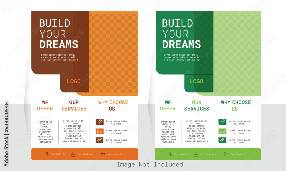 House repair cover A4 template for a construction tools report and ...