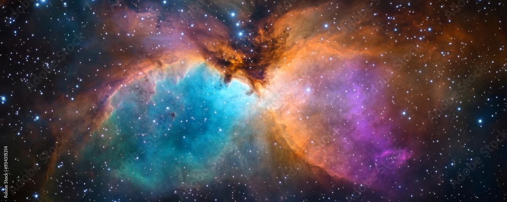 The Eagle Nebula with intricate cosmic dust patterns and star ...