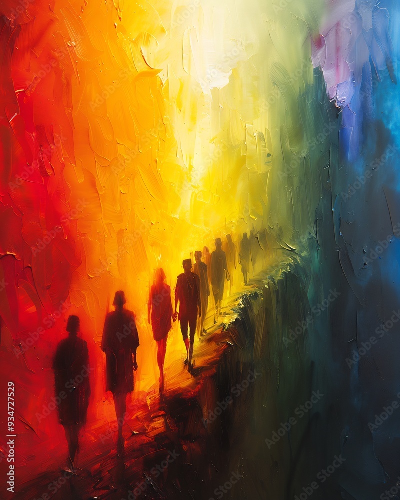 Diversity Spectrum abstract image where diverse human figure arranged ...