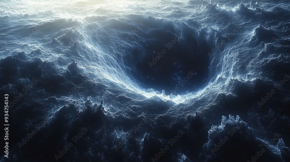 Singularity of a black hole portrayed as a 3D void of infinite density ...
