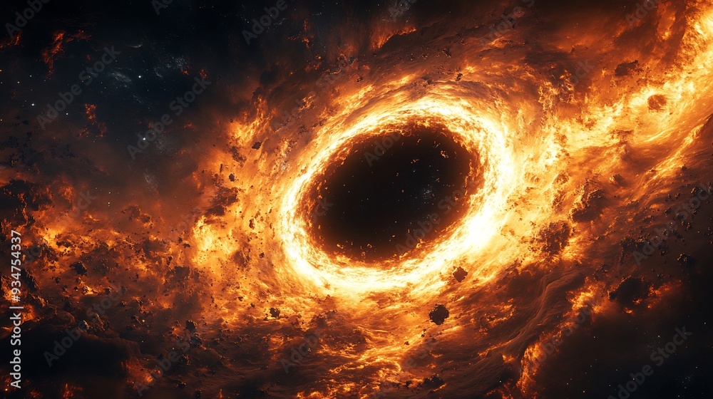 Singularity of a black hole portrayed as a 3D void of infinite density ...