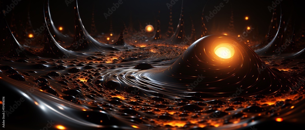 Black hole where the singularity is shown as a 3D dark star with 2D ...