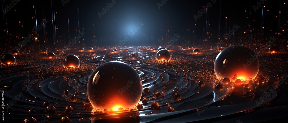 Black hole with a 3D accretion disk swirling around it where the ...