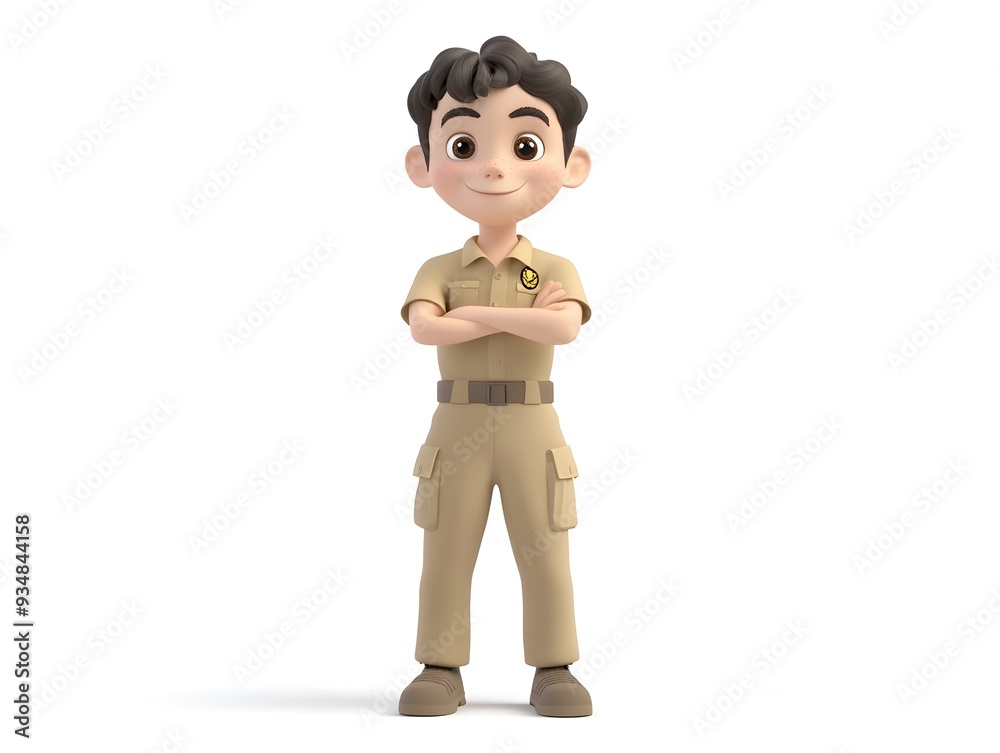 Full Body 3D Animation of Adorable Young Boy Wearing Professional ...